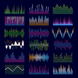 Music waves background colored equalizer shapes Vector Image