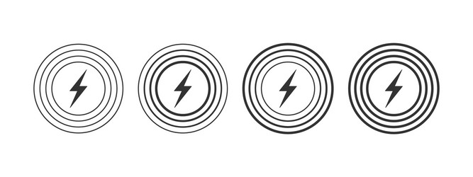 Mobile phone charging icons wireless Royalty Free Vector