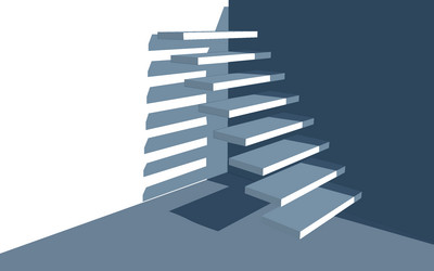 3d steps with shadow ladder on a transparent Vector Image