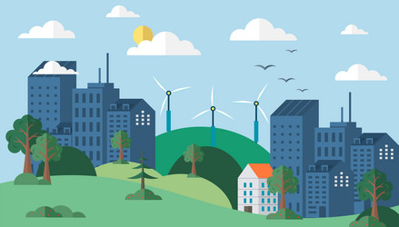 Clean energy renewable green energy sources Vector Image