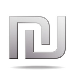 Golden shekel sign israeli currency symbol Vector Image