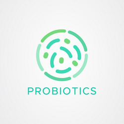 Probiotics bacteria logo design healthy nutrition Vector Image