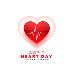 Elegant world heart day cardiac background Vector Image
