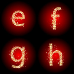 Four letters of the alphabet Royalty Free Vector Image