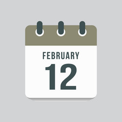 Calendar icon day 12 december template icon day Vector Image