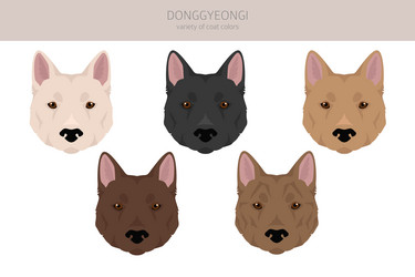Zerdava dog clipart all coat colors set all dog Vector Image