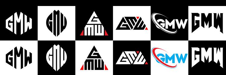Gmw triangle letter logo design Royalty Free Vector Image
