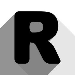 Letter r sign design template element black icon Vector Image
