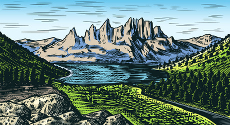 Alpine Drawing Vector Images (over 2,600)