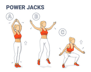 Power jacks exercise black girl home workout Vector Image