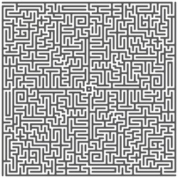 A square labyrinth top view isolated on white Vector Image