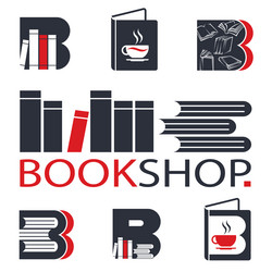 Set of book store logo education and book emblem Vector Image