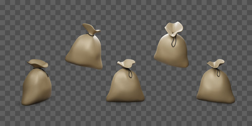 Cartoon burlap sack for products housekeeping Vector Image