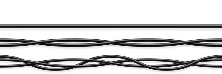 Flexible cables collection black electrical wire Vector Image