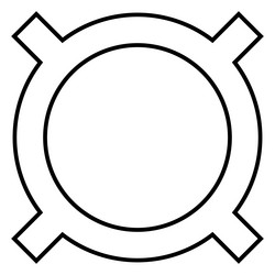 Universal currency sign black silhouette front Vector Image