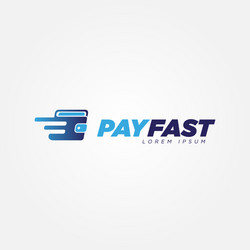 Digital wallet e payment logo design Royalty Free Vector