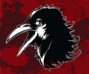 Dark evil heraldic raven Royalty Free Vector Image