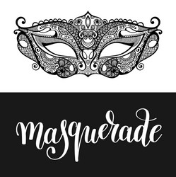 Masquerade hand lettering inscription isolated Vector Image