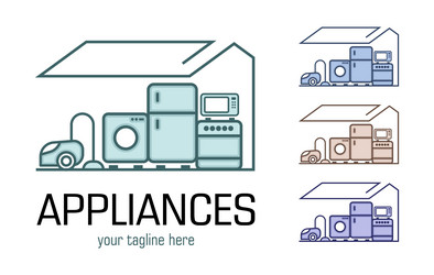 Modern minimalist home appliance store logo Vector Image