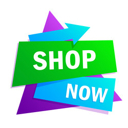 Shop now blue and green banner design Royalty Free Vector