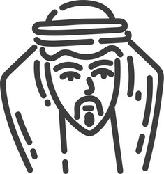 Arabic man simple silhouette Royalty Free Vector Image