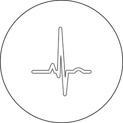 Heart rhythm ekg white icon Royalty Free Vector Image