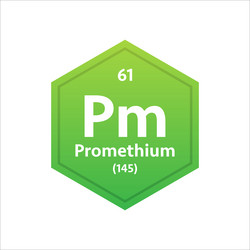 Promethium chemical element atom symbol periodic Vector Image