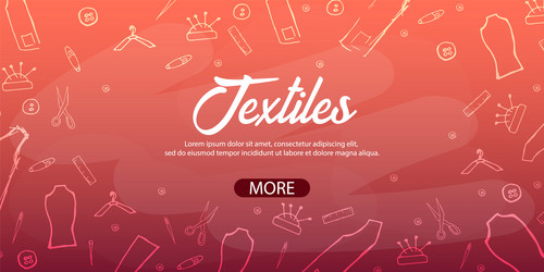Tailor and seamstress banner sewing kit Royalty Free Vector