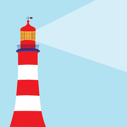 Red push pin lighthouse isolated Royalty Free Vector Image