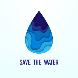 Save water sticker of campaign Royalty Free Vector Image