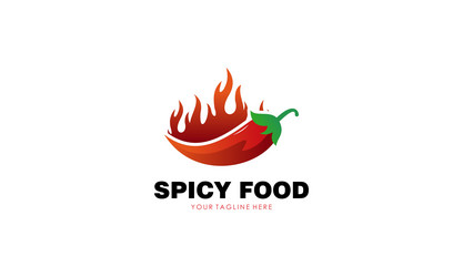 Spicy food logo design Royalty Free Vector Image