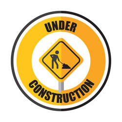 Under construction triangle signal Royalty Free Vector Image