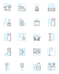 Gift shop linear icons set souvenir trinkets Vector Image
