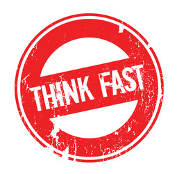Think fast rubber stamp Royalty Free Vector Image