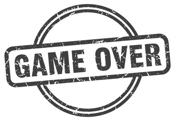 Game over stamp round vintage grunge Royalty Free Vector