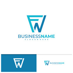 Letter f w logo design creative minimal Royalty Free Vector