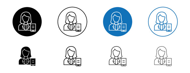 Librarian icon set library women supervisor Vector Image