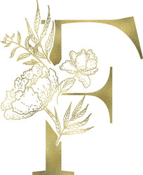 Floral alphabet and serif letter Royalty Free Vector Image