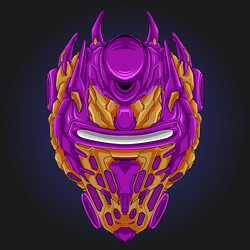 Mecha bee robot head Royalty Free Vector Image