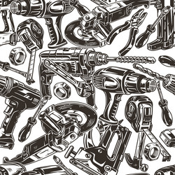 Handyman work tools seamless pattern Royalty Free Vector