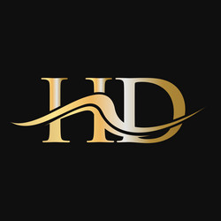 Hd logo design initial letter Royalty Free Vector Image