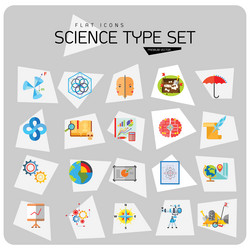 Science type icon set Royalty Free Vector Image