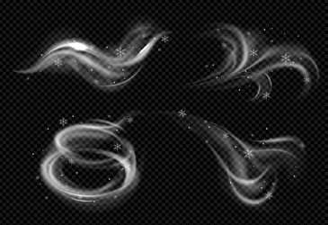 Wind swirls and vortex set Royalty Free Vector Image