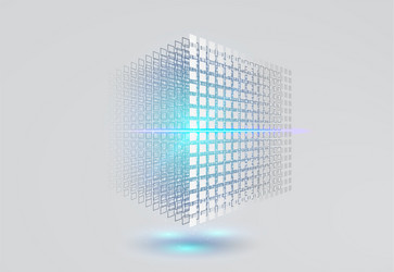 Perspective 3d wireframe cube geometric from Vector Image