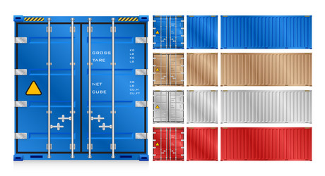 Blue shipping container Royalty Free Vector Image