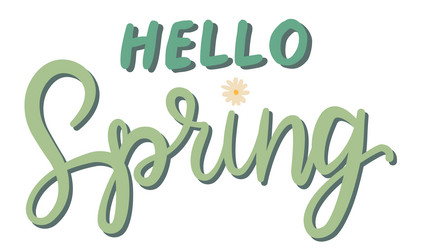 One line drawing typography quote hello spring Vector Image