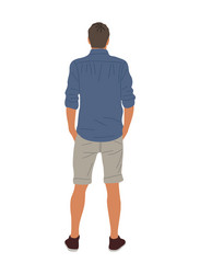 Young business man standing back view art Vector Image