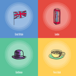 Sketch of british elements Royalty Free Vector Image