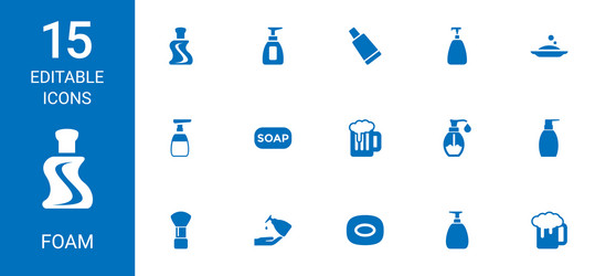 Foam icons Royalty Free Vector Image - VectorStock