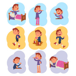 Kids daily routine activities Royalty Free Vector Image